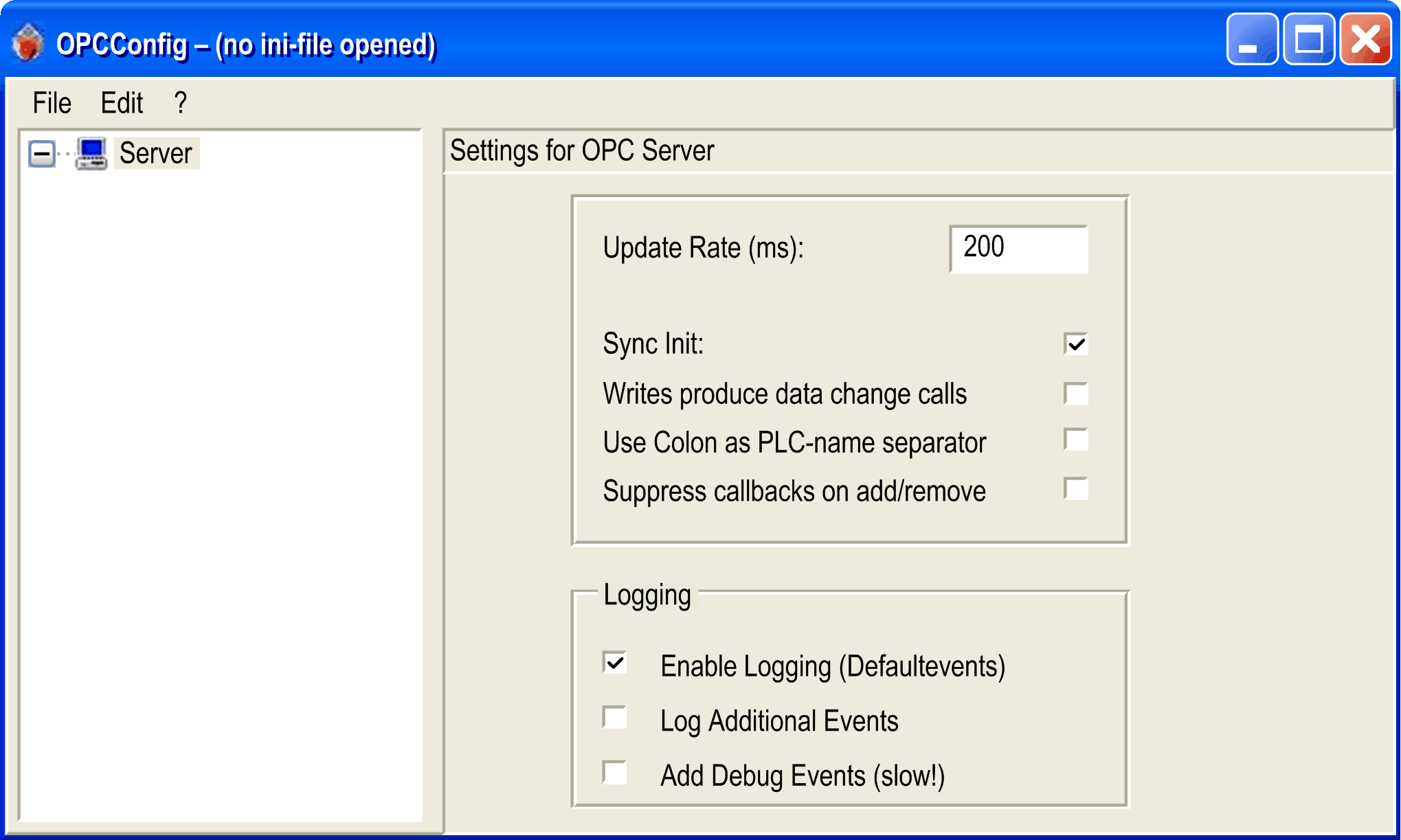General Information on the OPC Configuration Tool